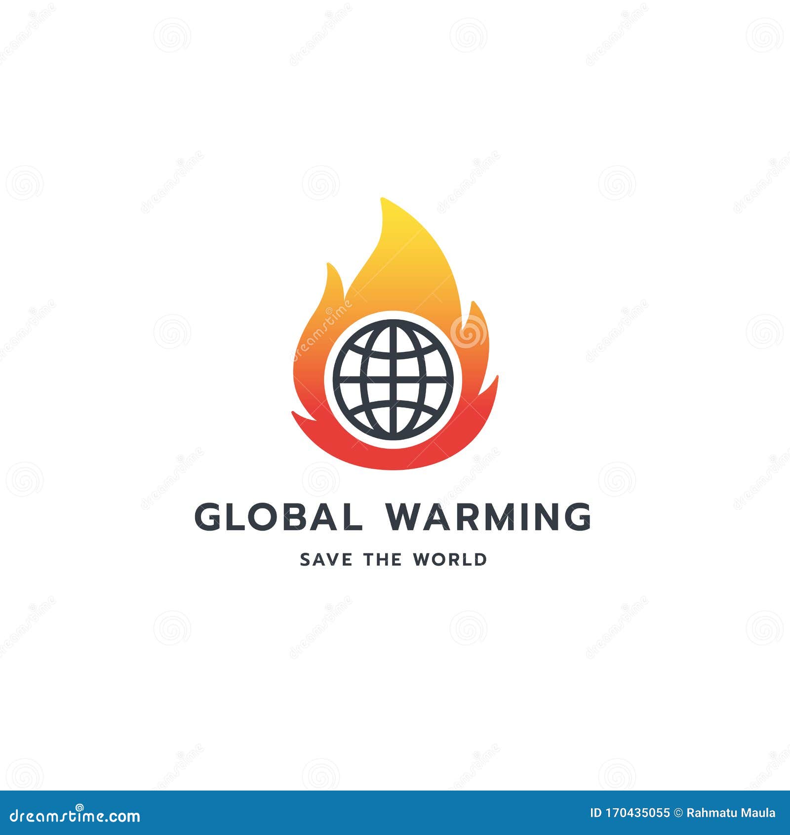 Global Warming Logo Symbol Design. Vector Image with Earth Globe and ...