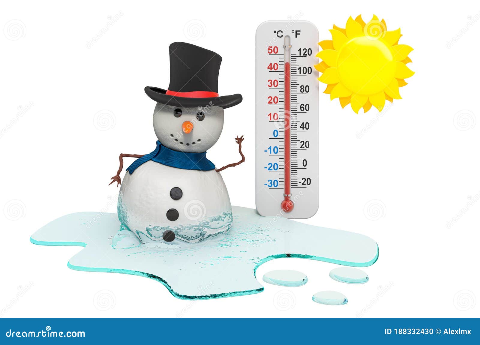 Melting Snowman Theme Image 3 Cartoon Vector | CartoonDealer.com #63773929