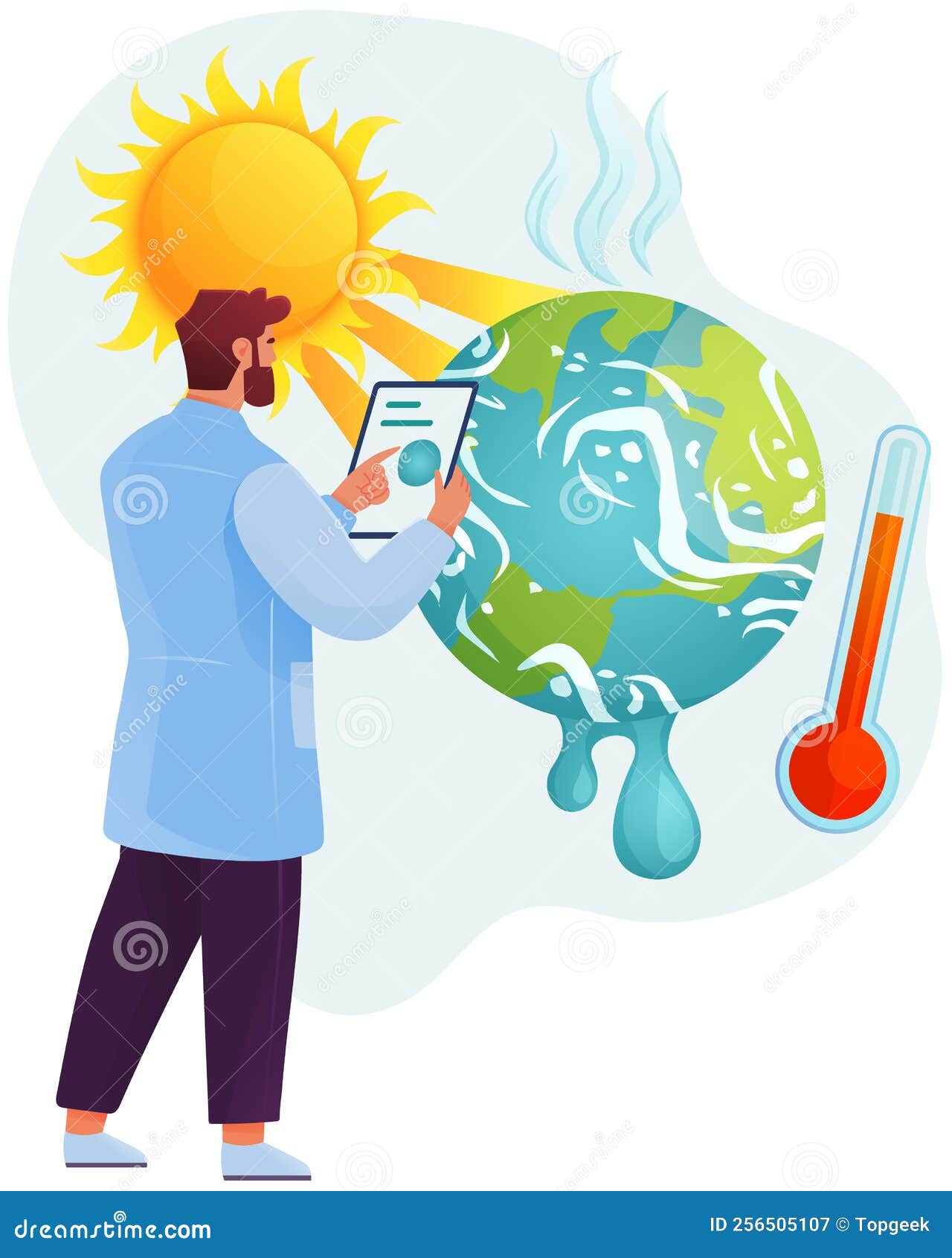 Man Makes Analysis Of Ecology And Environment Of Planet. Scientific ...