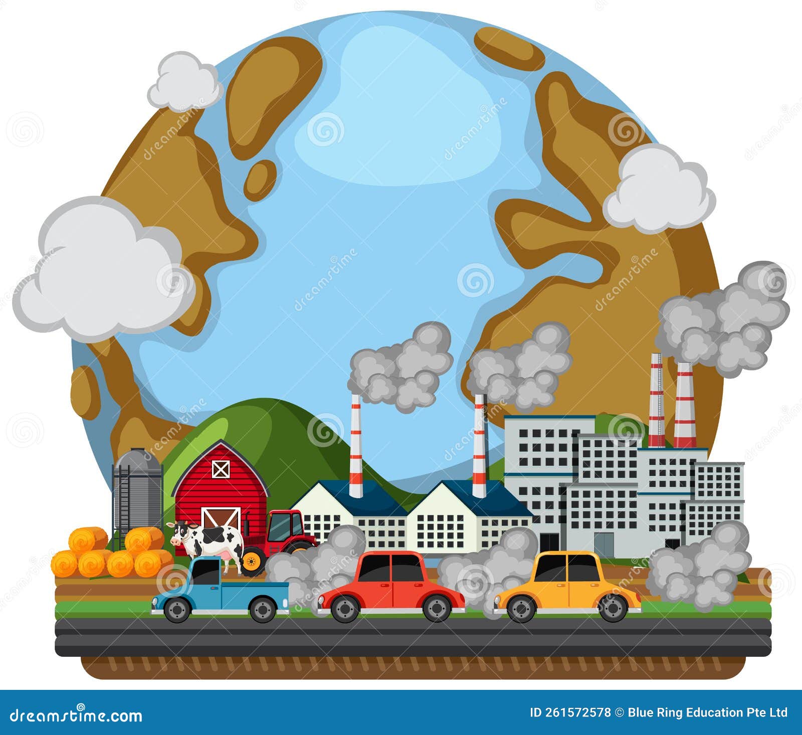Global Warming from Pollution Gas Stock Vector - Illustration of ...