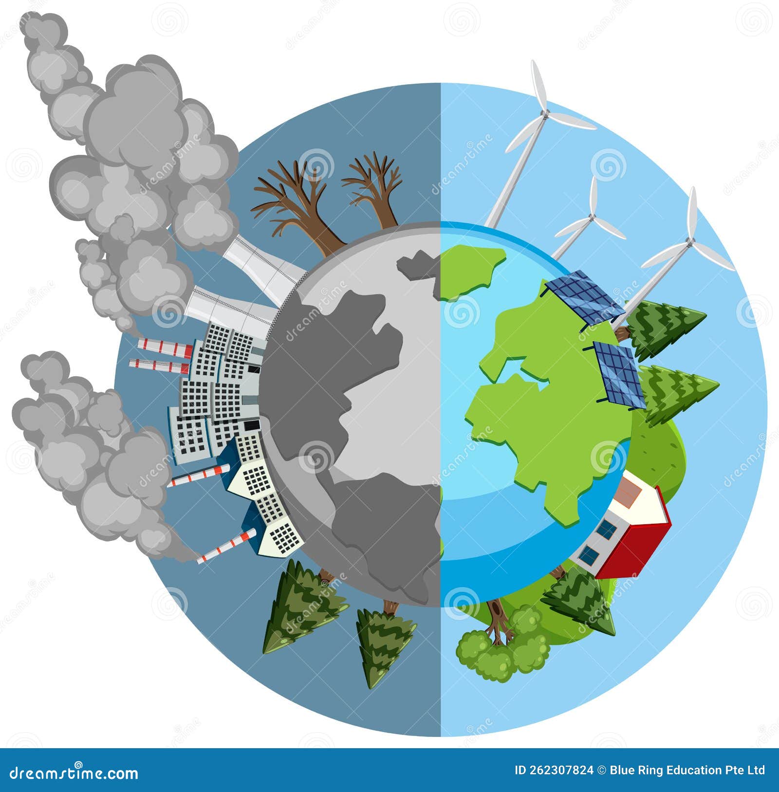 Global Warming from Pollution Gas Stock Vector - Illustration of ...