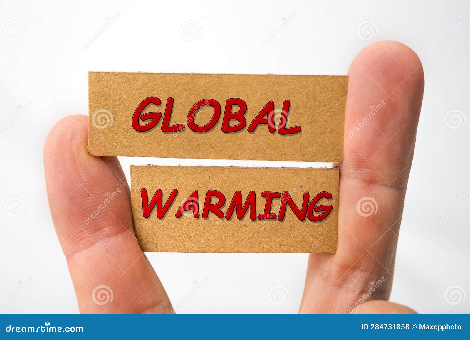 Global Warming Sign on a Cardboard on a White Stock Photo - Image of ...