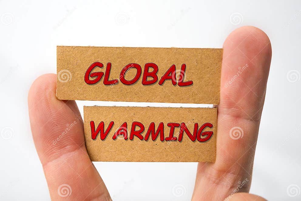 Global Warming Sign on a Cardboard on a White Stock Photo - Image of ...