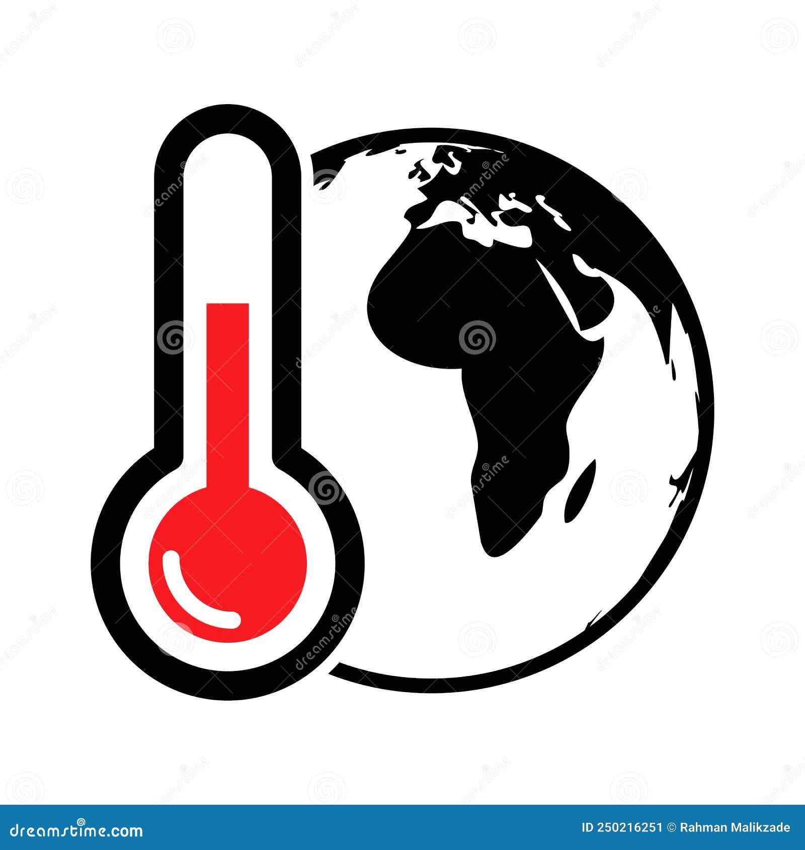Global Warming Symbol with Thermometer. Hot Planet Earth Stock Vector ...