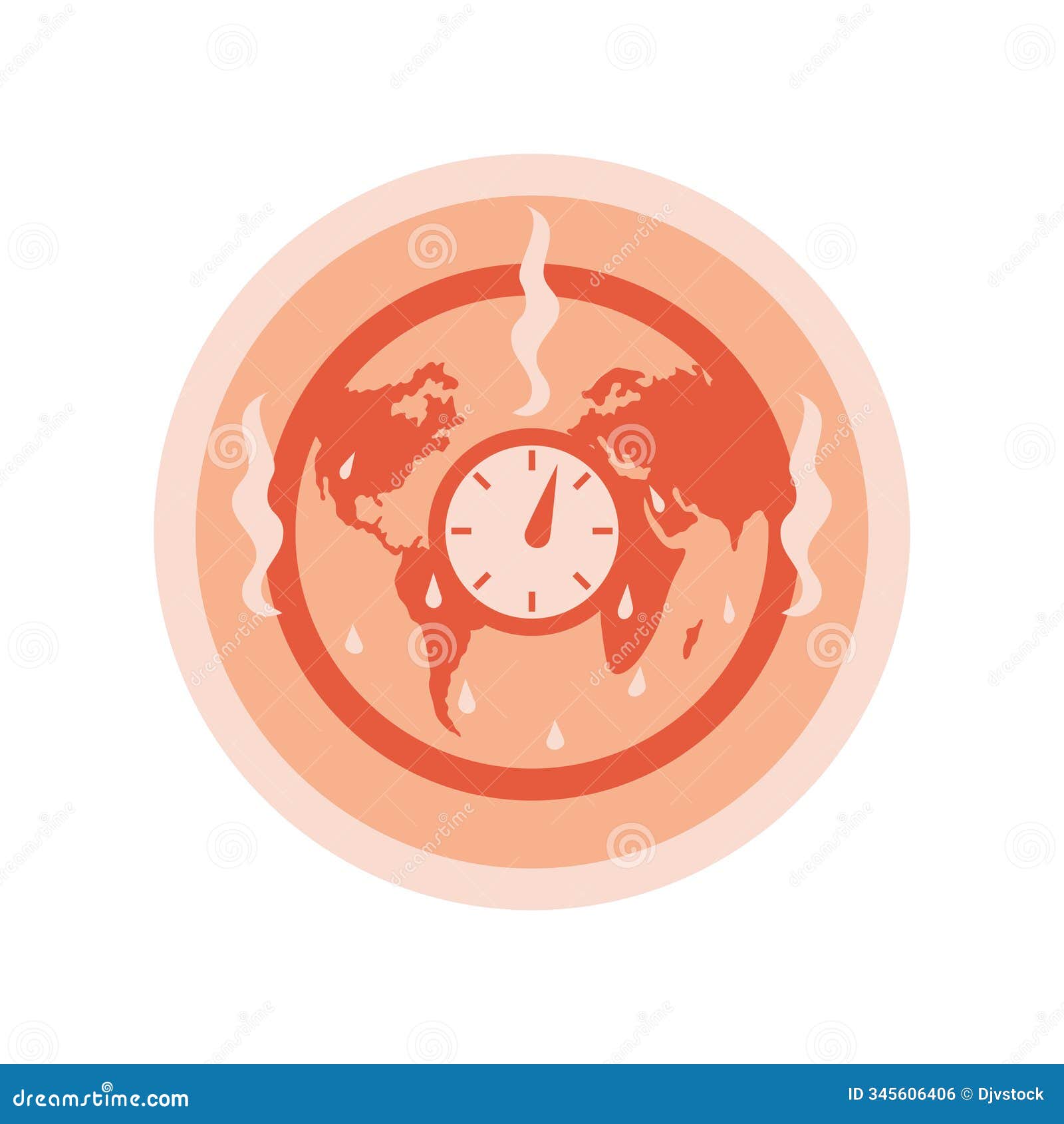 Global warming time clock stock illustration. Illustration of nature ...
