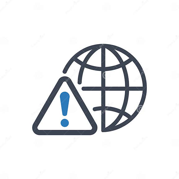 Global Warning Icon stock illustration. Illustration of global - 361911191