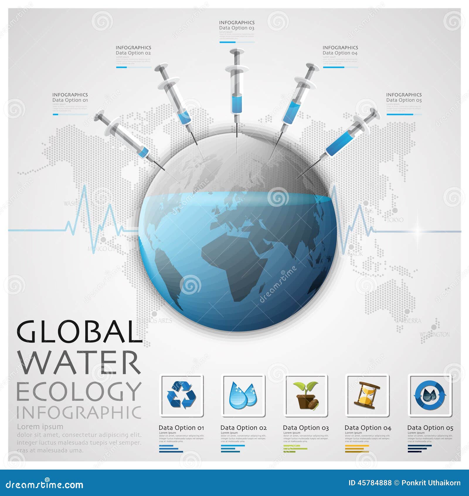Global Water Ecology and Environment Infographic Stock Vector ...