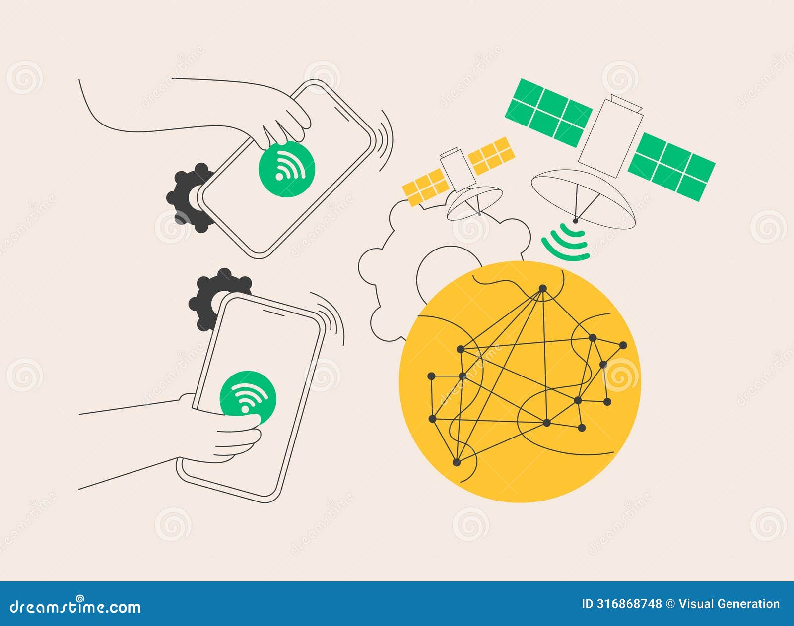 Global Web Connection Abstract Concept Vector Illustration. Stock ...