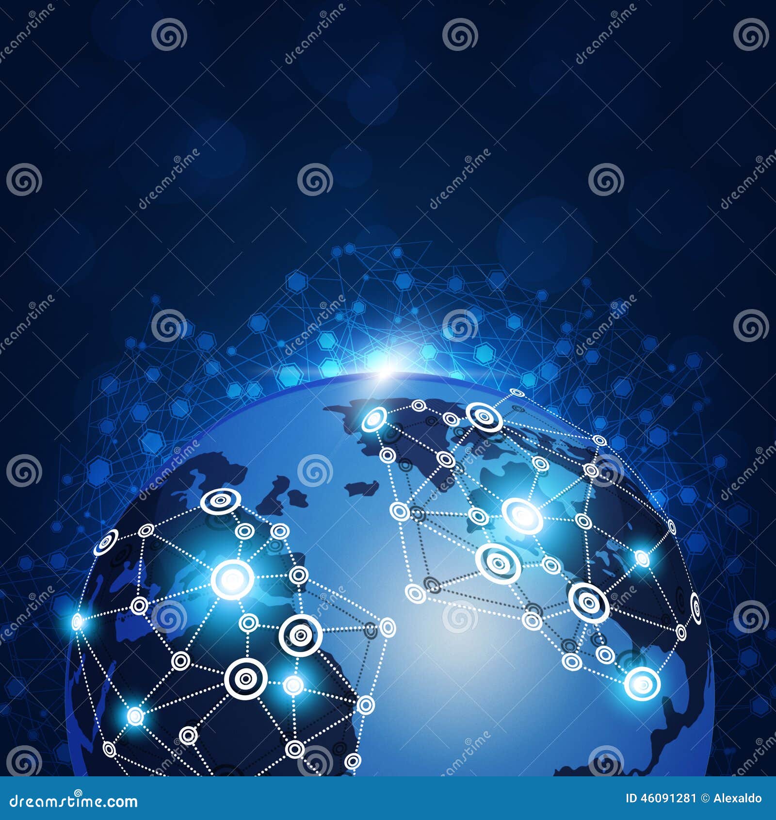 Global Web Connections stock illustration. Illustration of bokeh - 46091281