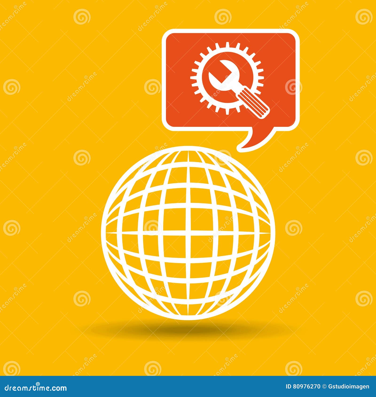 Global Web Network Tool Support Icon Stock Vector - Illustration of ...