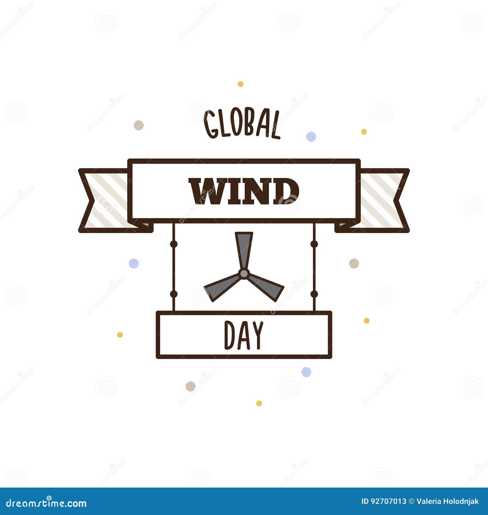 Global Wind Day. Vector Illustration. Stock Illustration - Illustration ...