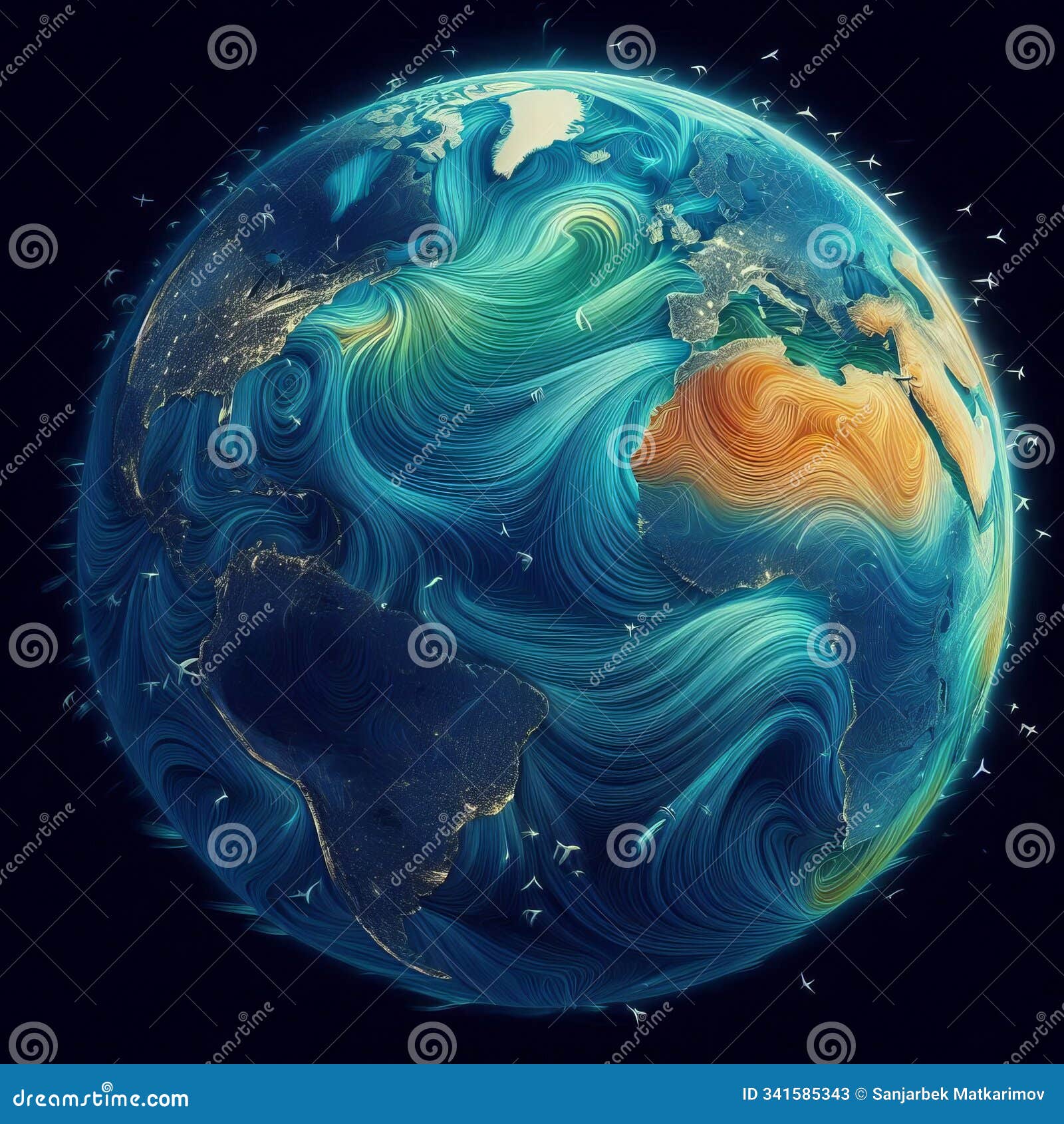 Global Wind Patterns Animated Map Showing Prevailing Wind Direct ...