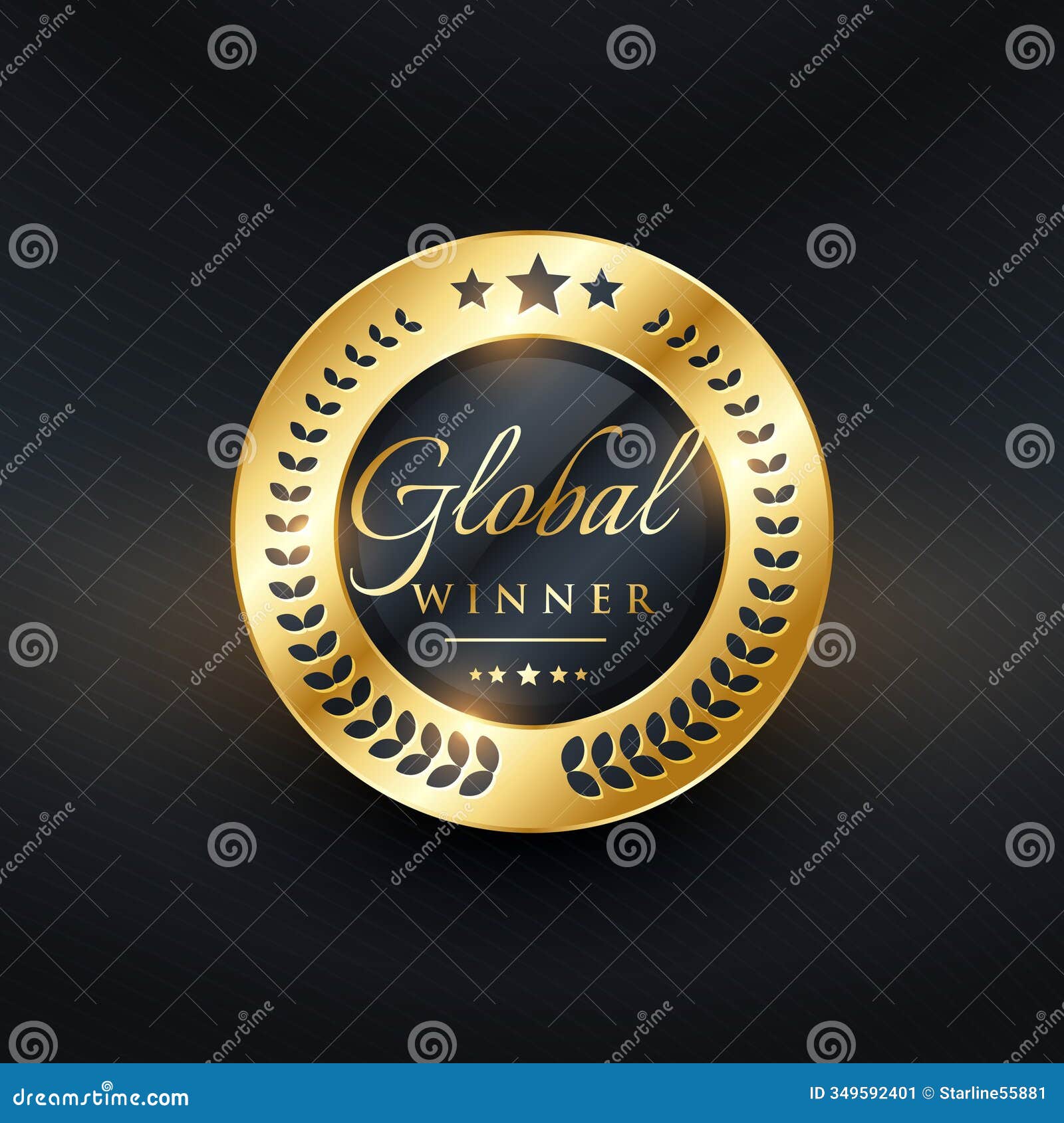 Global Winner Golden Label Design Stock Vector - Illustration of golden ...
