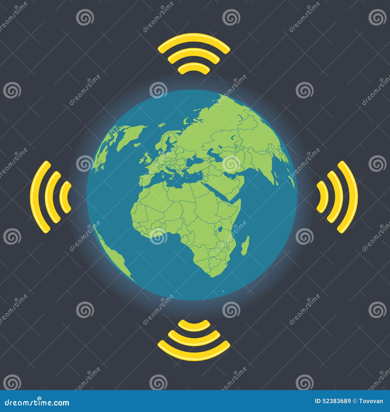 Global Wireless Connection Illustration Stock Vector - Illustration of ...