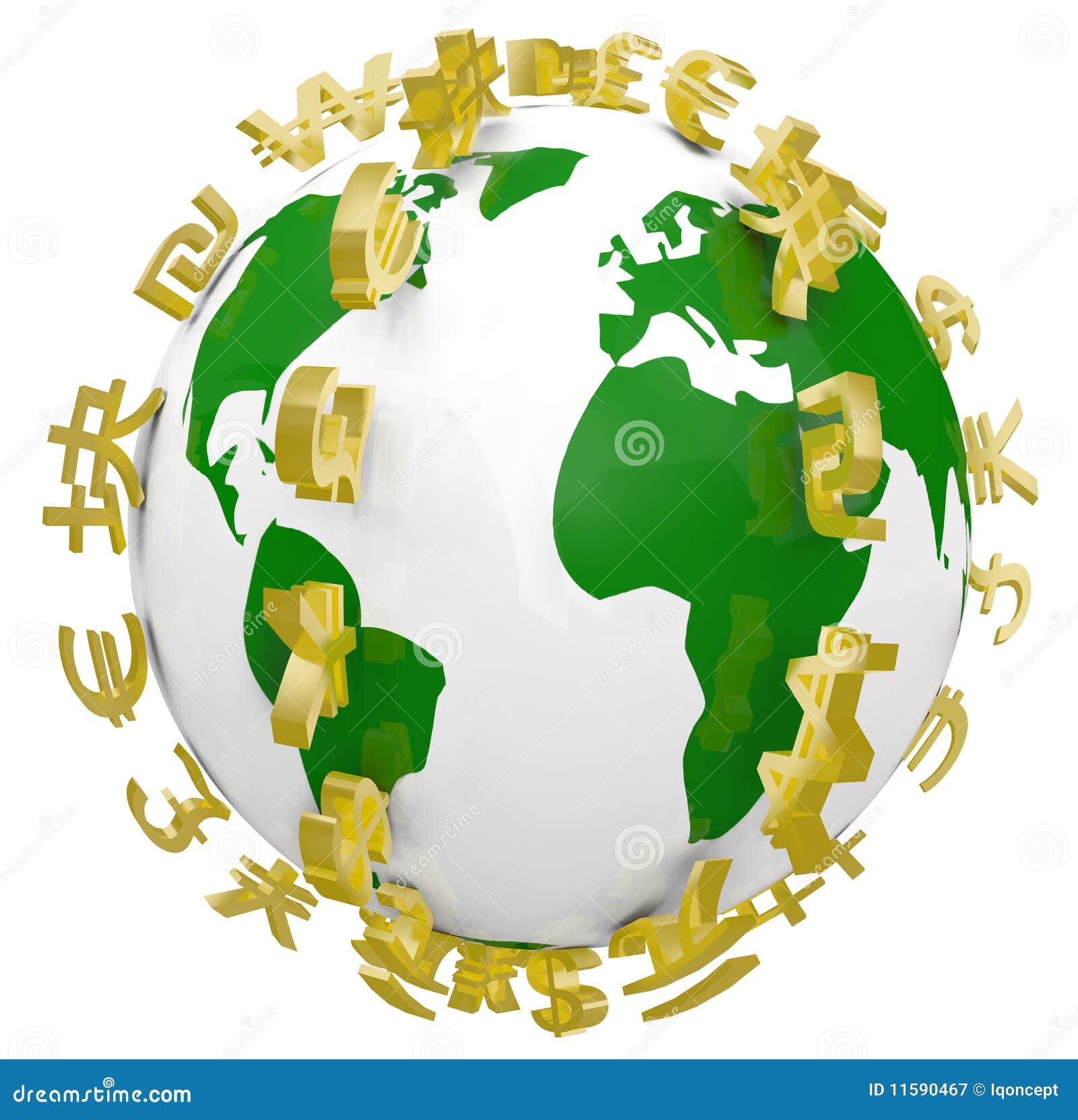 Global World Currency Symbols Around World Stock Illustration ...