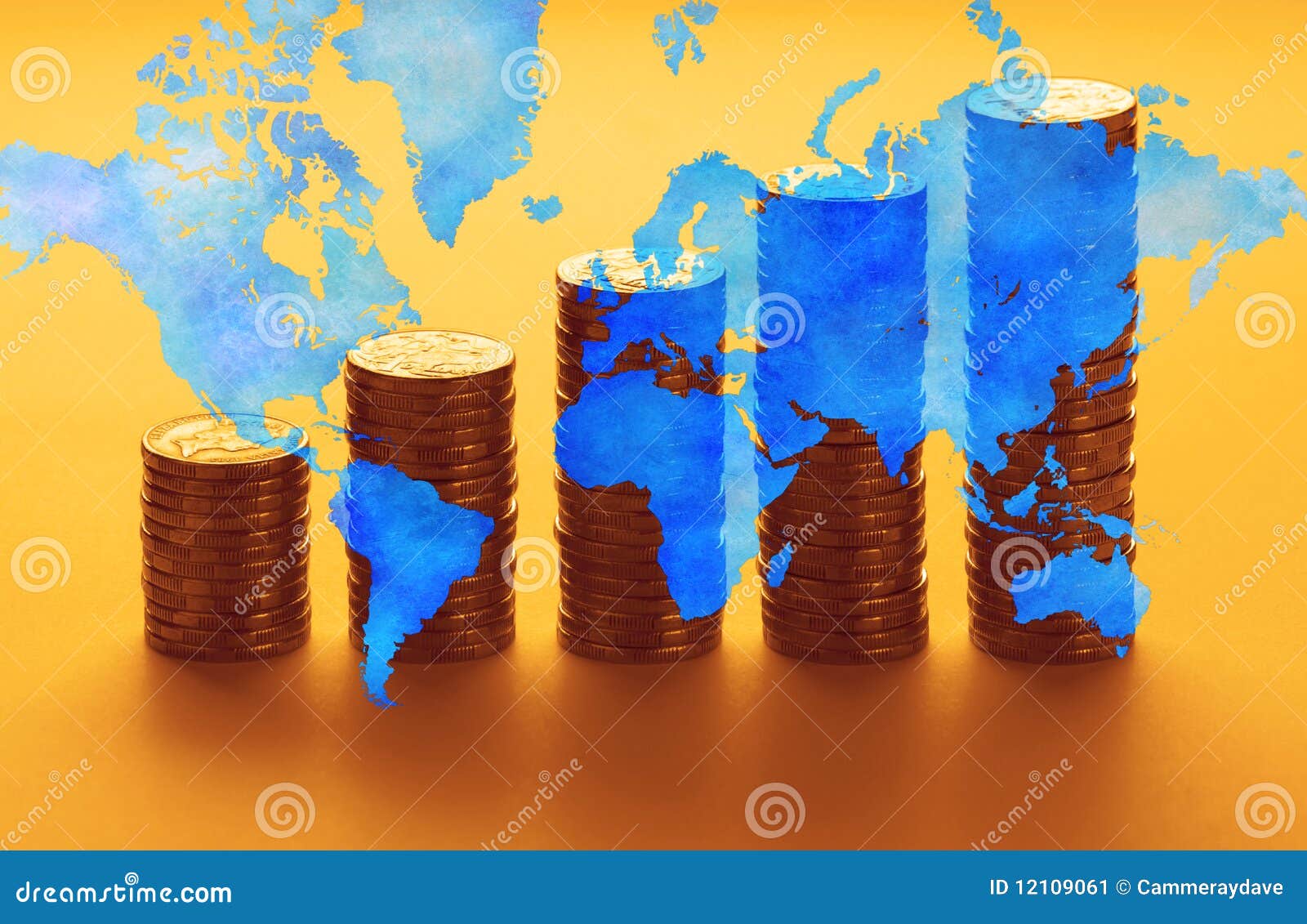 Global World Economy Money Superannuation Stock Image - Image of piles ...