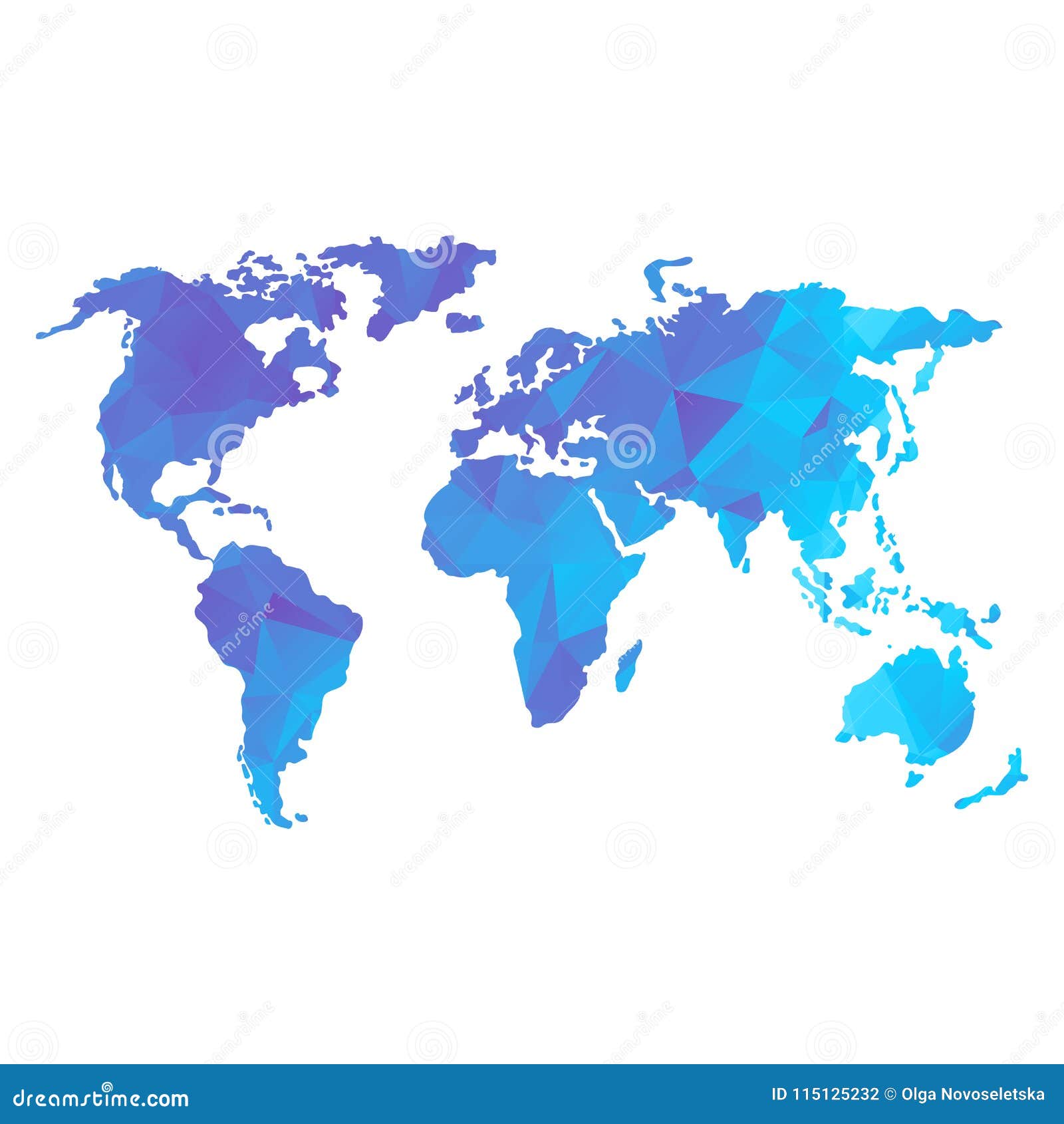 Low poly global world map stock vector. Illustration of global - 115125232
