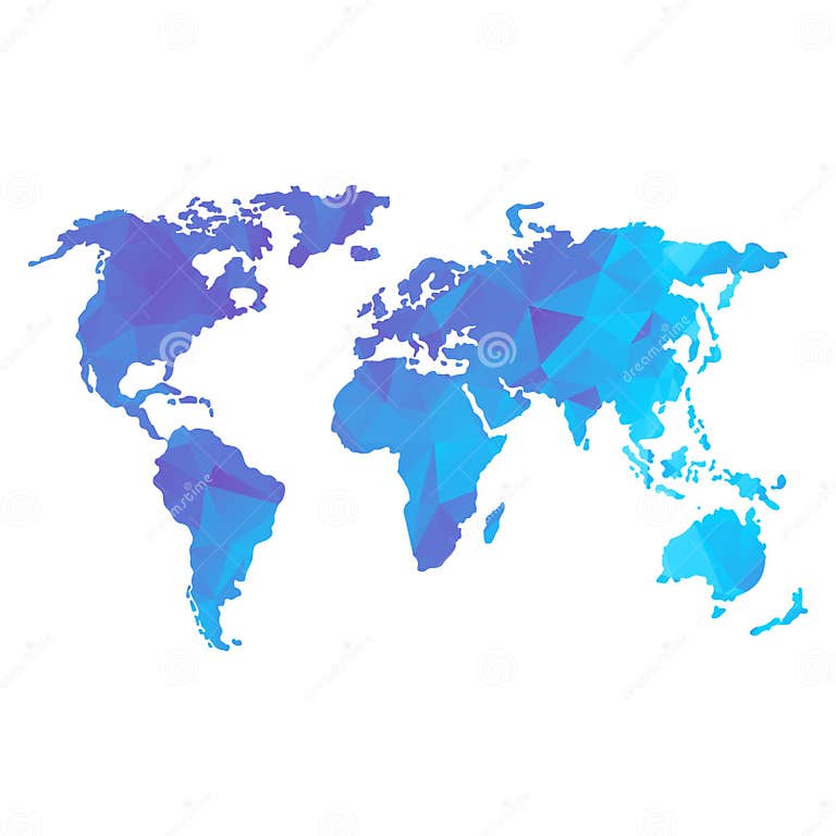 Low poly global world map stock vector. Illustration of global - 115125232