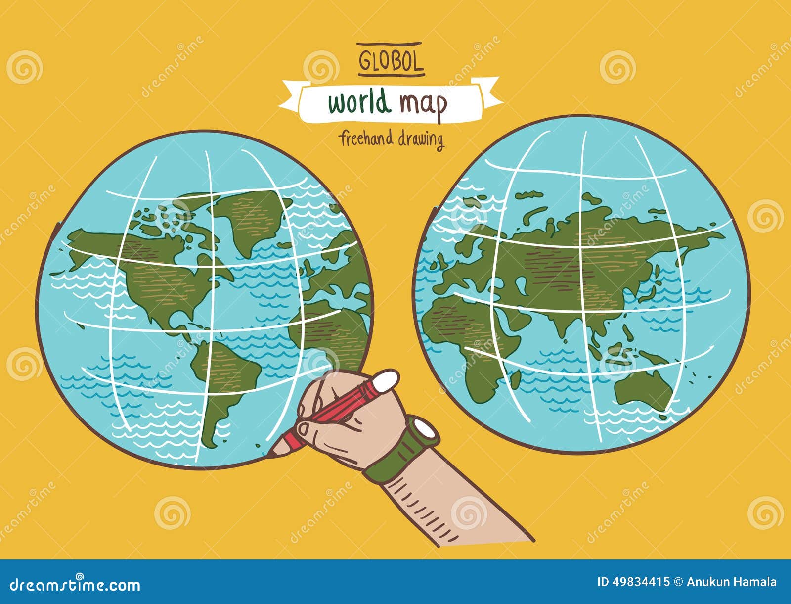 Global World Map Sketch Vector Stock Vector - Illustration of symbol ...