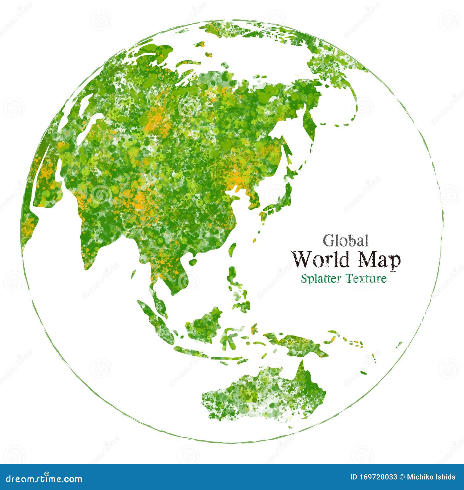Global World Map with Splatter Texture Stock Illustration ...