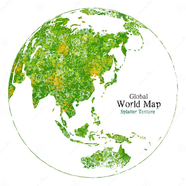 Global World Map with Splatter Texture Stock Illustration ...