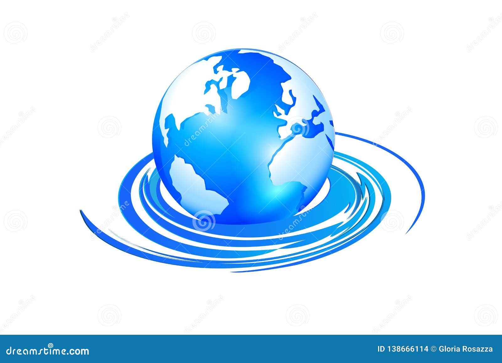 Global World Map and Swirly Waves Logo Stock Vector - Illustration of ...
