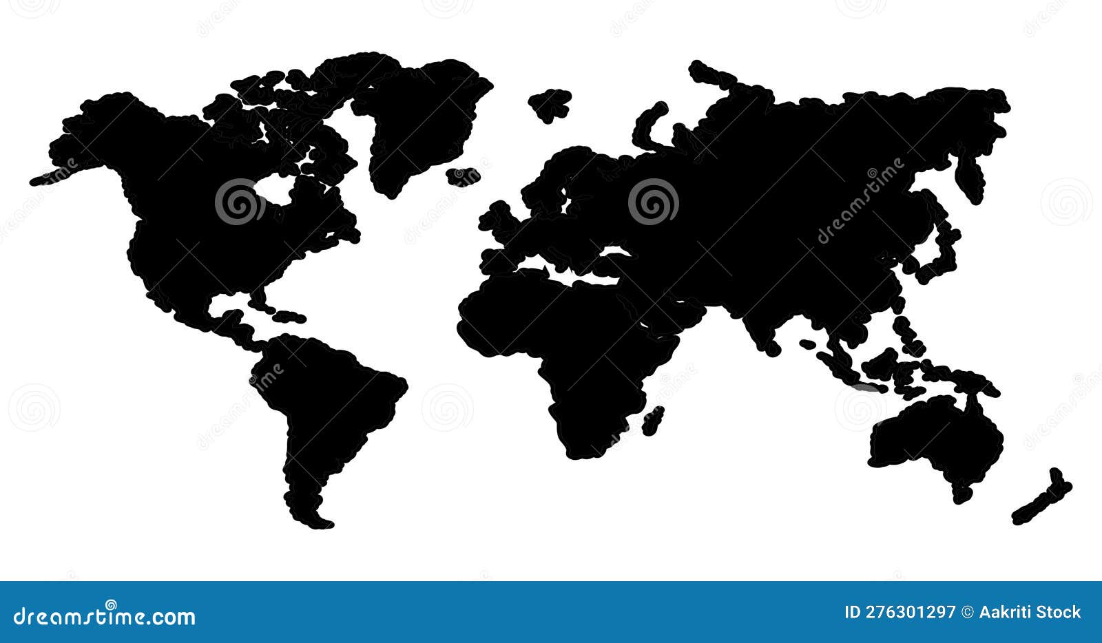 Global World Map Vector Illustration. Stock Illustration - Illustration ...
