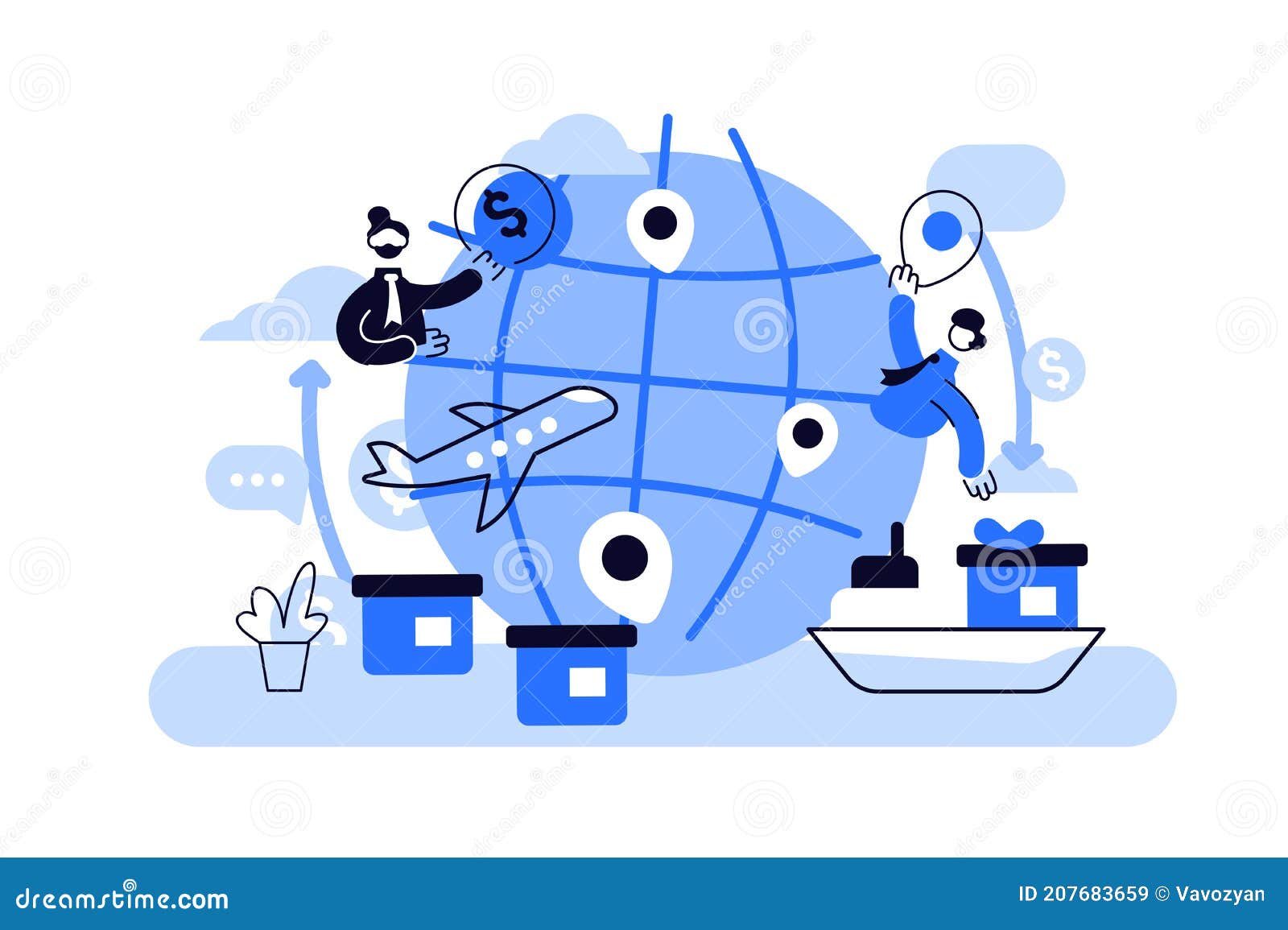 Worldwide Global Globalization World Map Business Vector Worldwide Global Globalization World Map Business Vector