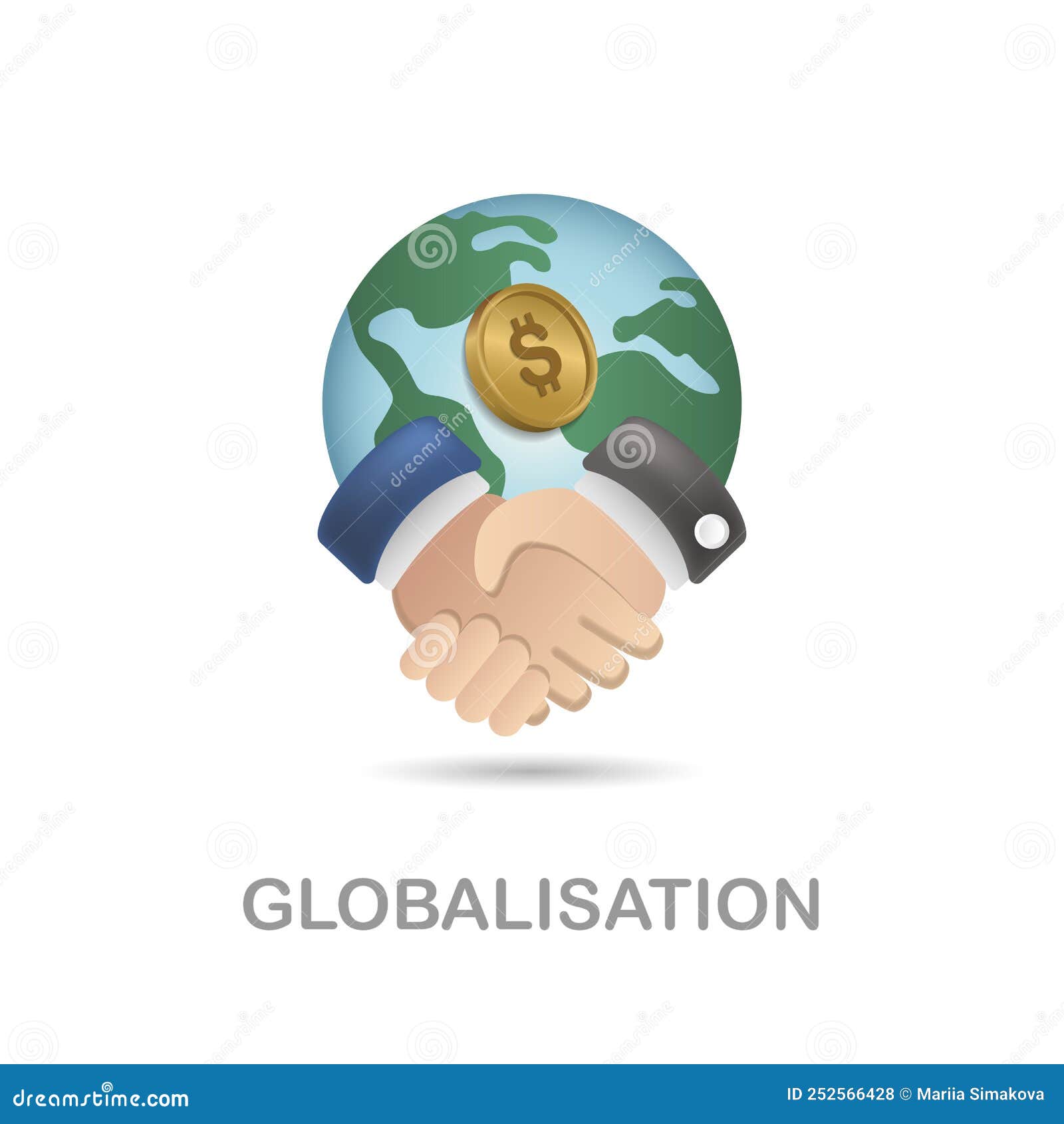 Globalisation Icon. 3d Illustration from Economic Collection Stock ...