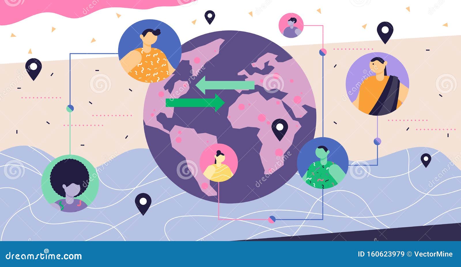 Globalisation Modern Abstract Concept Vector Illustration Stock Vector ...