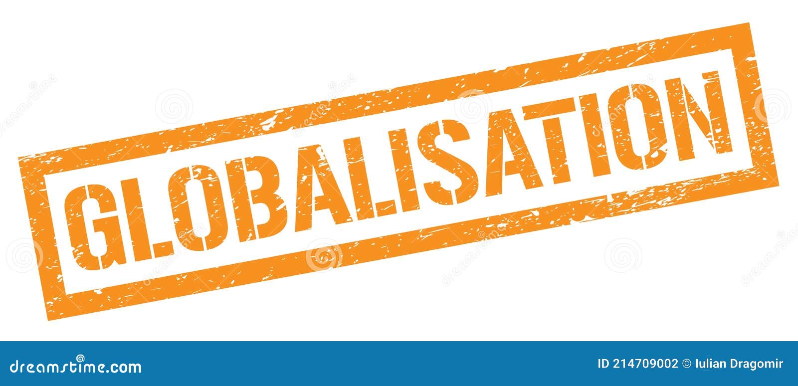GLOBALISATION Orange Grungy Rectangle Stamp Stock Illustration ...