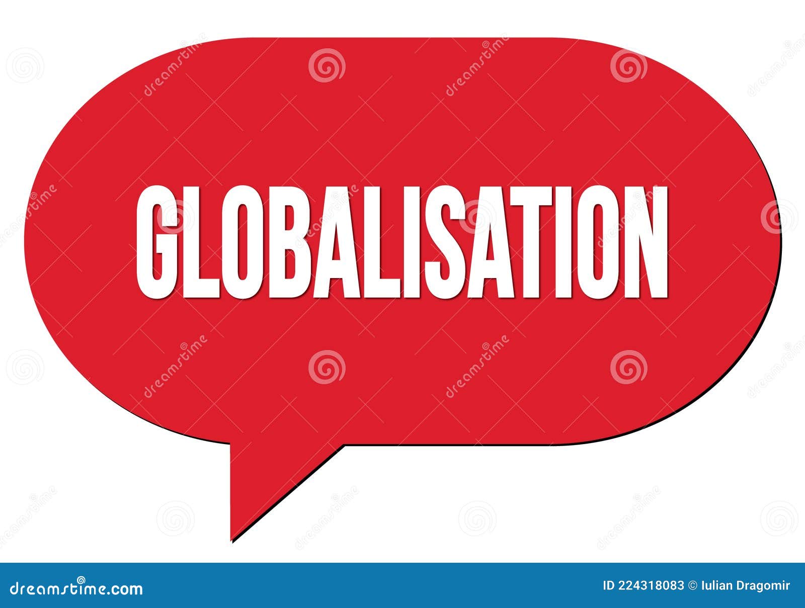 GLOBALISATION Text Written in a Red Speech Bubble Stock Illustration ...