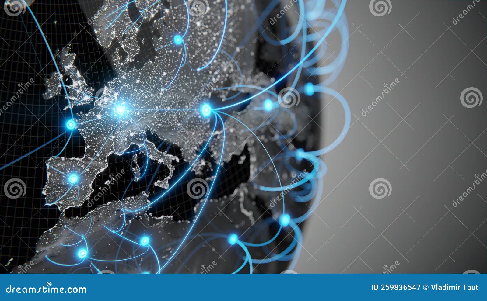 Globalization and Communication Concept. Earth and Luminous Rays. 3d ...