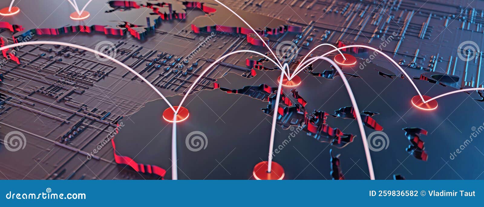 Globalization and Communication Concept. Earth and Luminous Rays. 3d ...