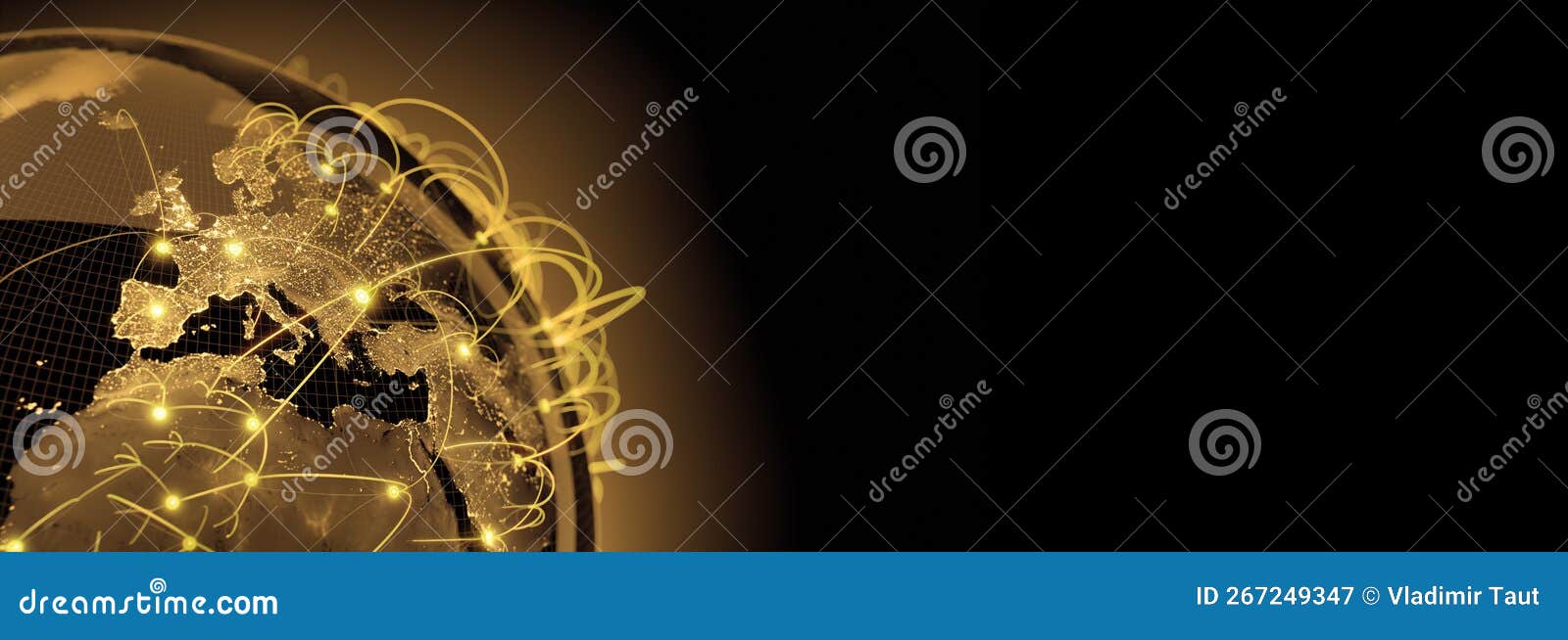 Globalization and Communication Concept. Earth and Luminous Rays. 3d ...