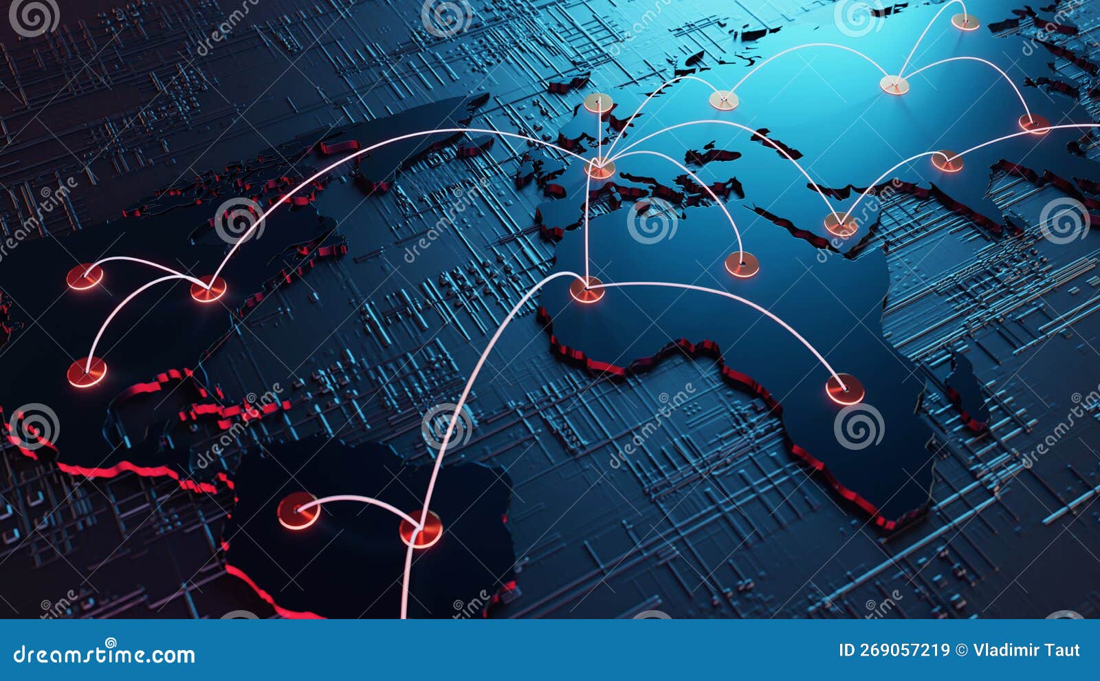 Globalization and Communication Concept. Earth and Luminous Rays. 3d ...