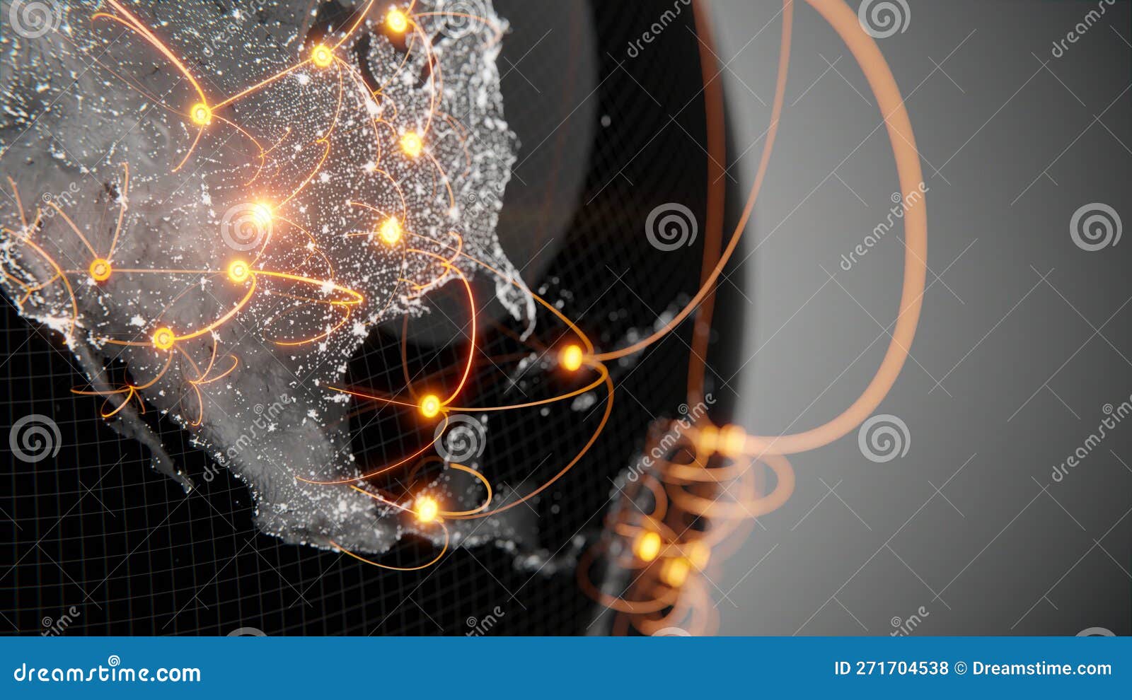 Globalization and Communication Concept. Earth and Luminous Rays. 3d ...