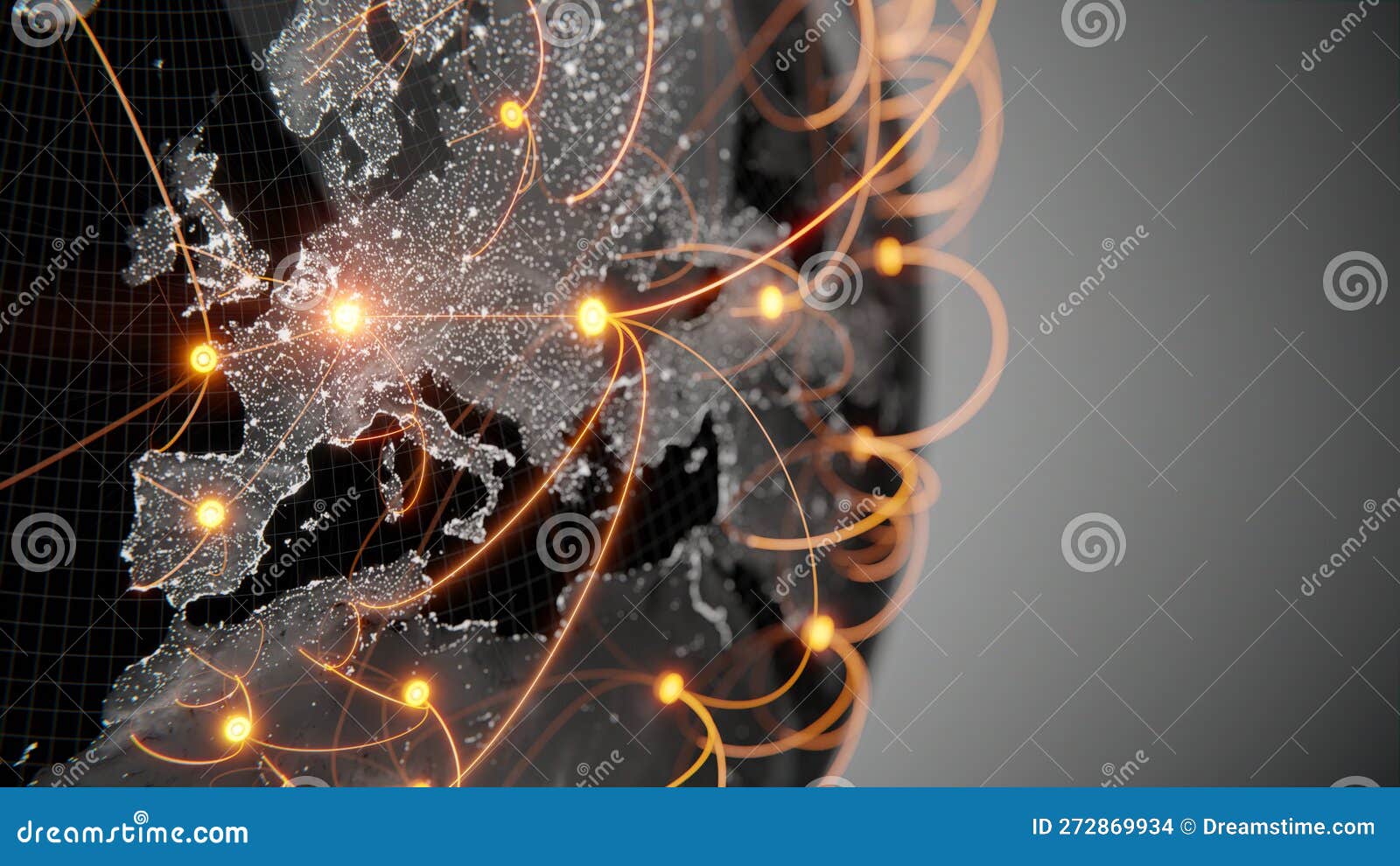 Globalization and Communication Concept. Earth and Luminous Rays. 3d ...