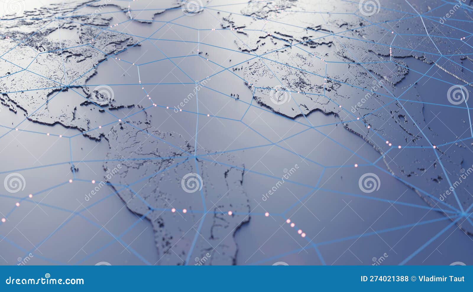Globalization and Communication Concept. Earth and Luminous Rays. 3d ...