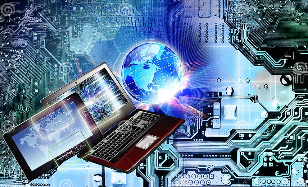 Globalization Computer Technology.Communication Stock Image - Image of ...
