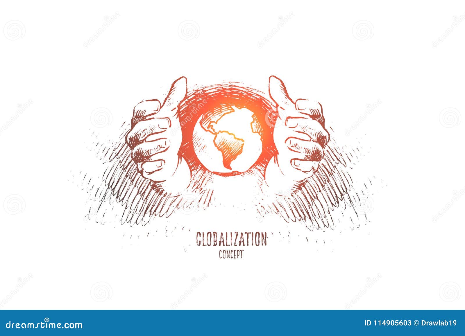 Globalization Concept. Hand Drawn Isolated Vector. Stock Vector ...