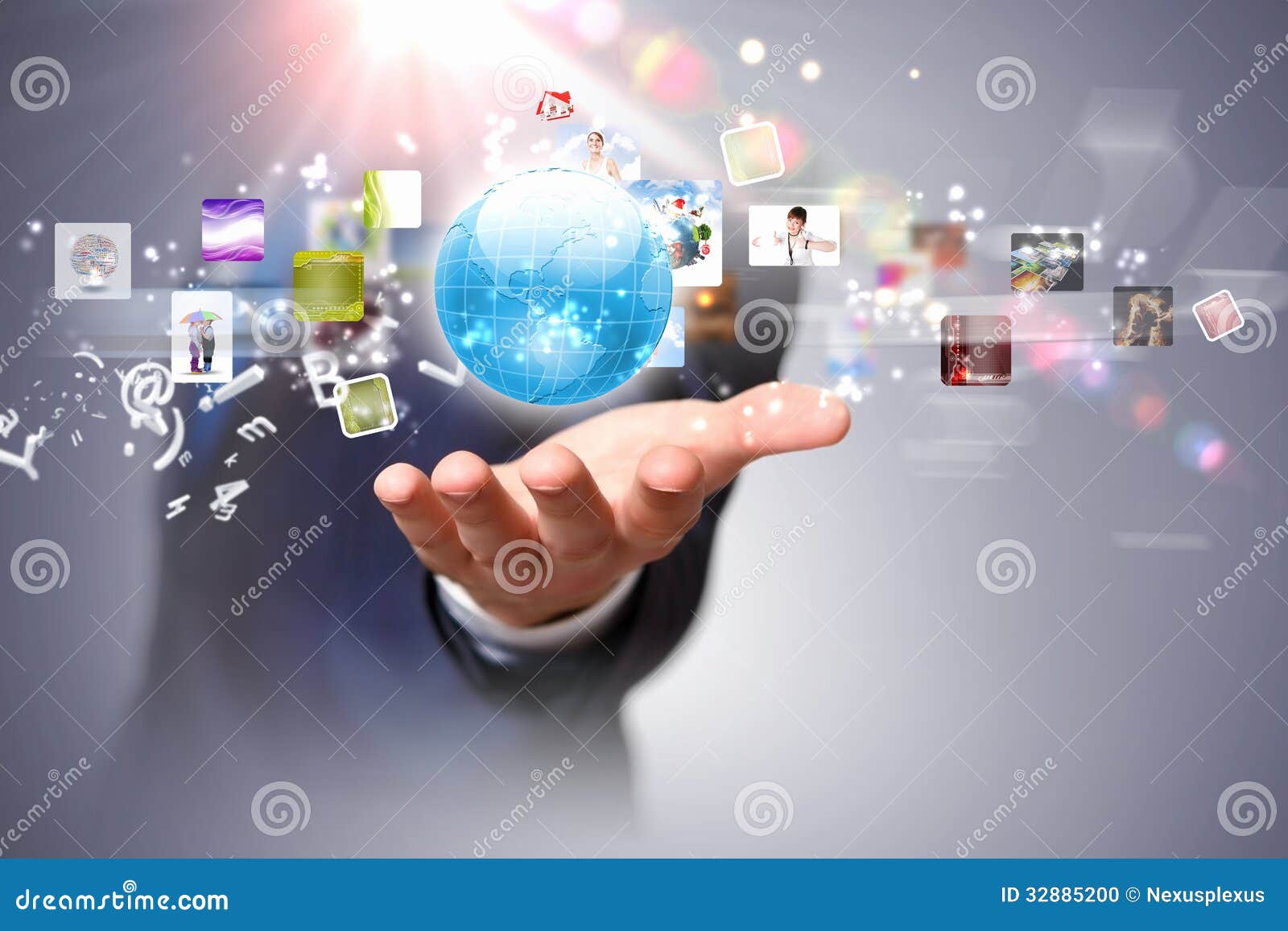 Globalization concept stock photo. Image of hand, global - 32885200