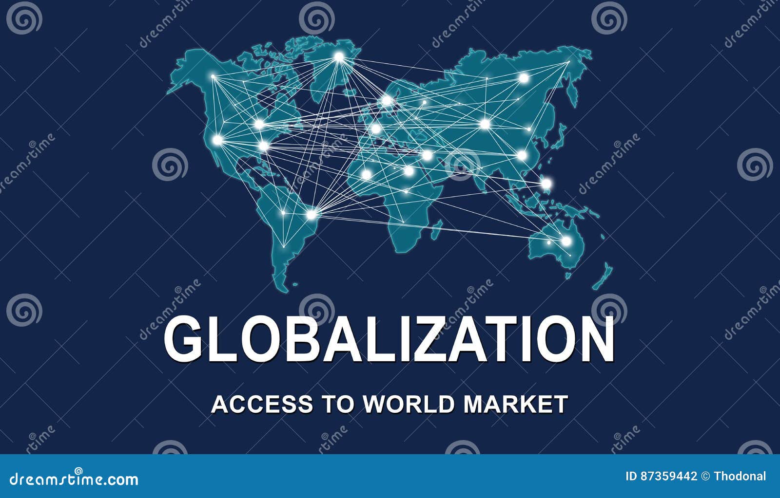 Globalization Concept with World Map Stock Illustration - Illustration ...