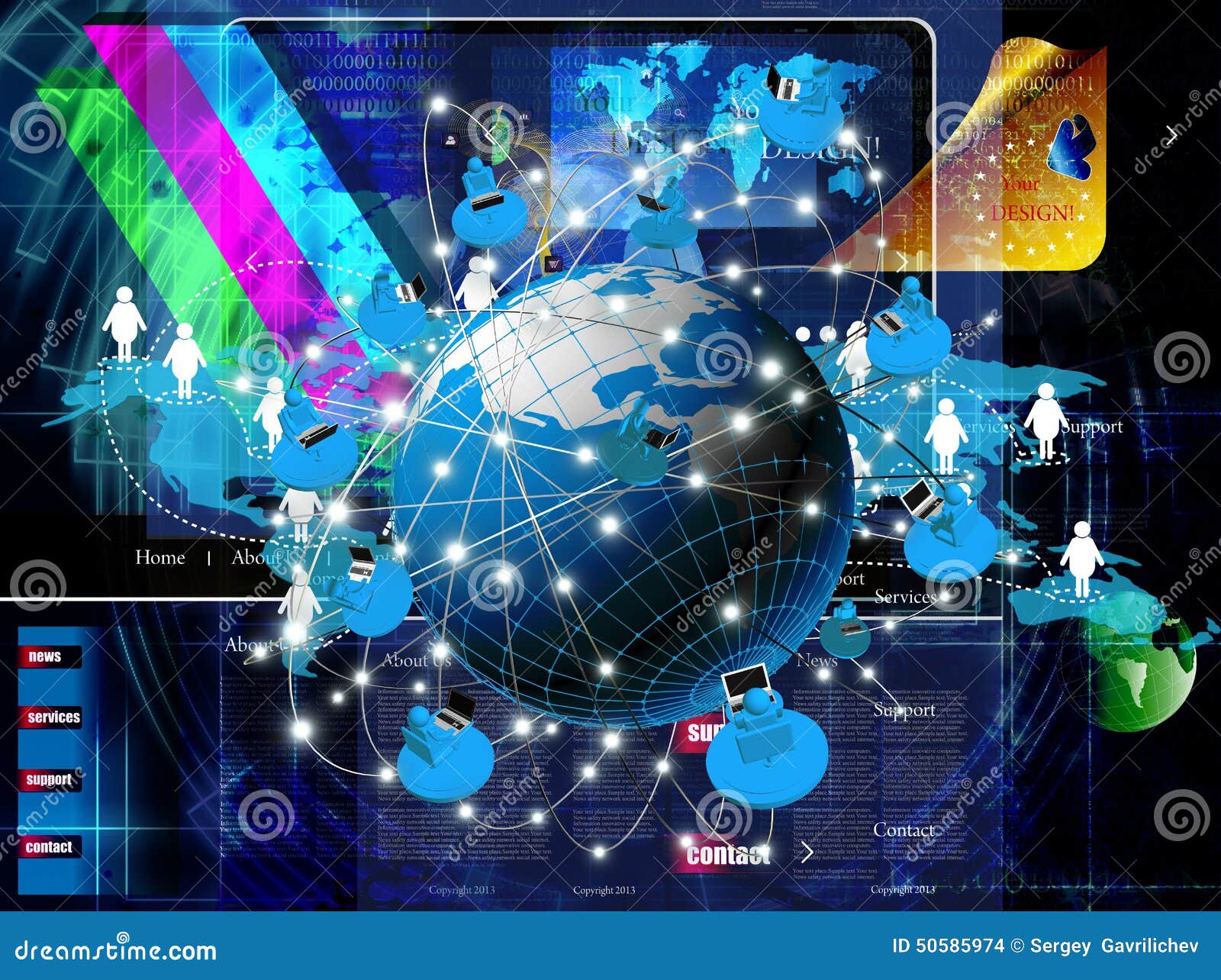 Globalization Connection Internet Stock Illustration - Illustration of ...