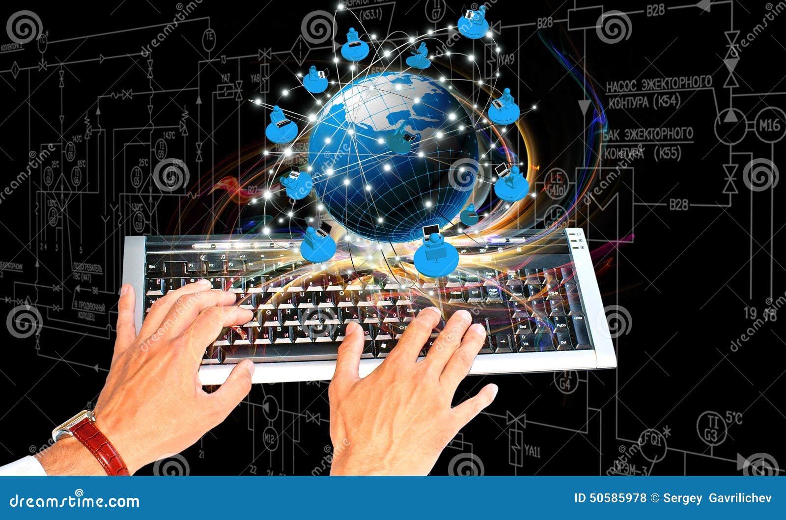 Globalization Connection Internet Stock Photo - Image of engineering ...