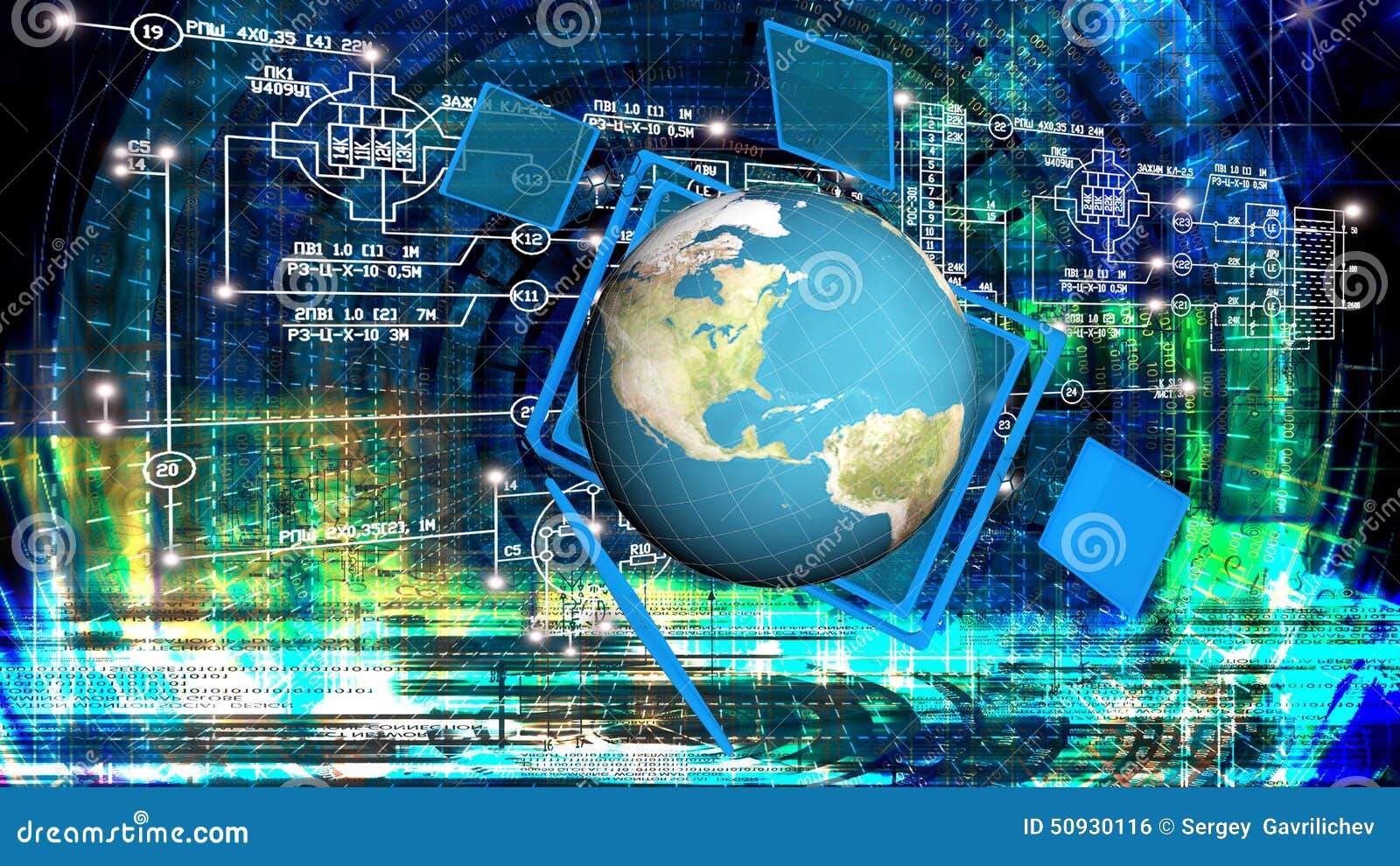 Globalization Connection Internet Technology Stock Illustration ...