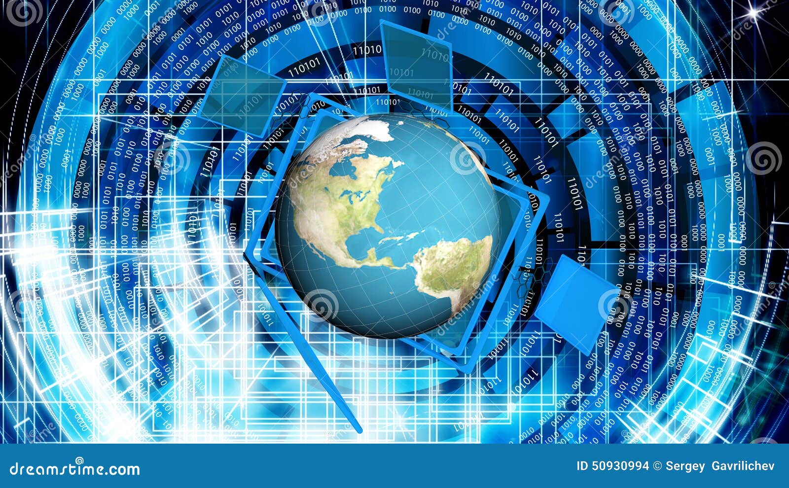 Globalization Connection Internet Technology. Stock Illustration ...