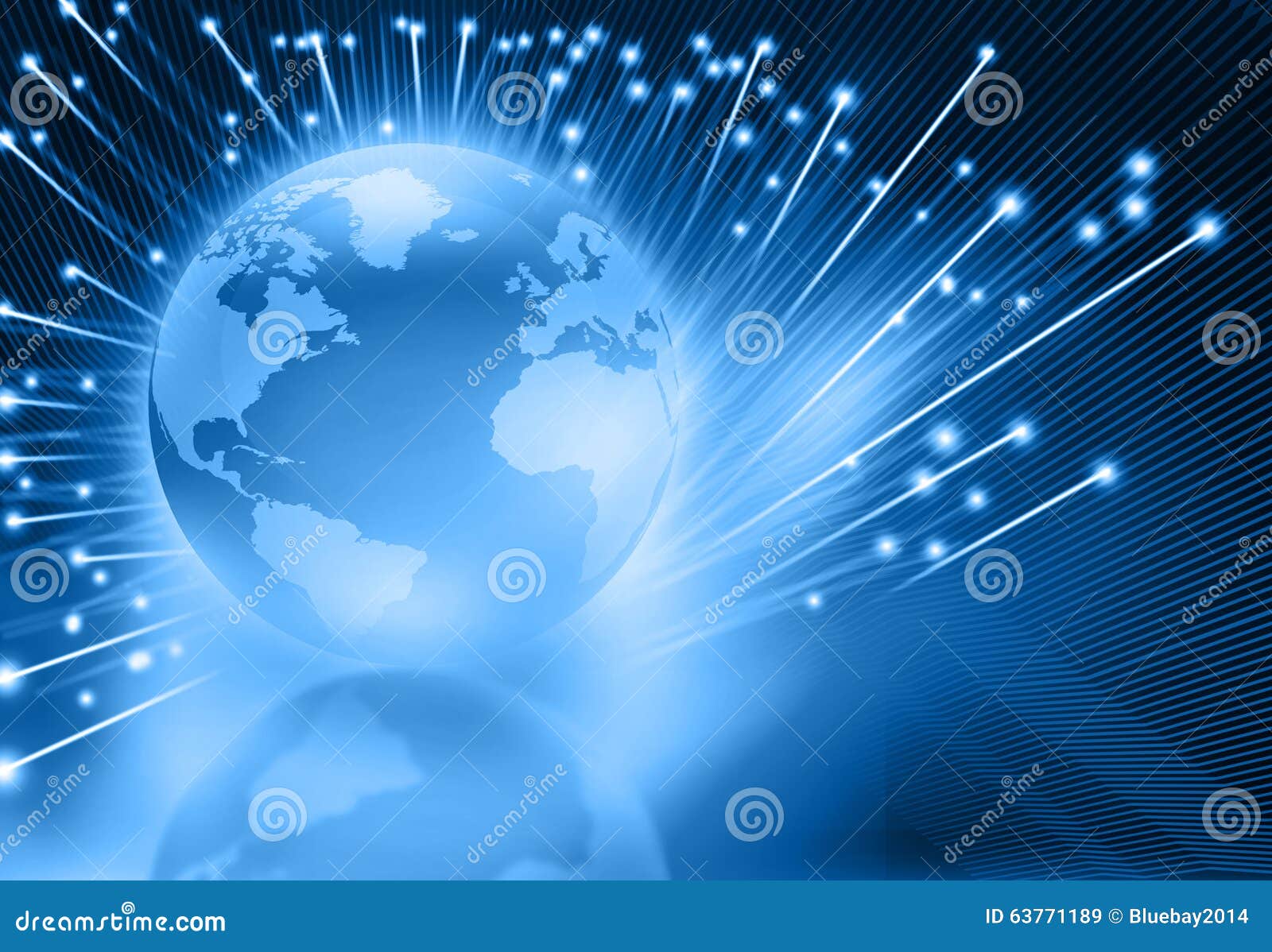 Globalization of Fiber Optics Stock Illustration - Illustration of ...