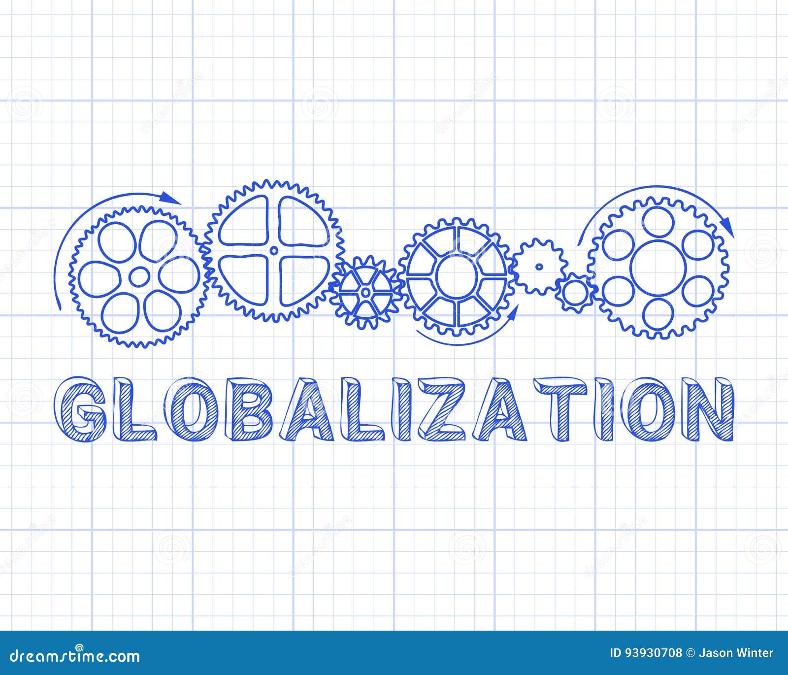Globalization Graph Paper stock vector. Illustration of vector - 93930708