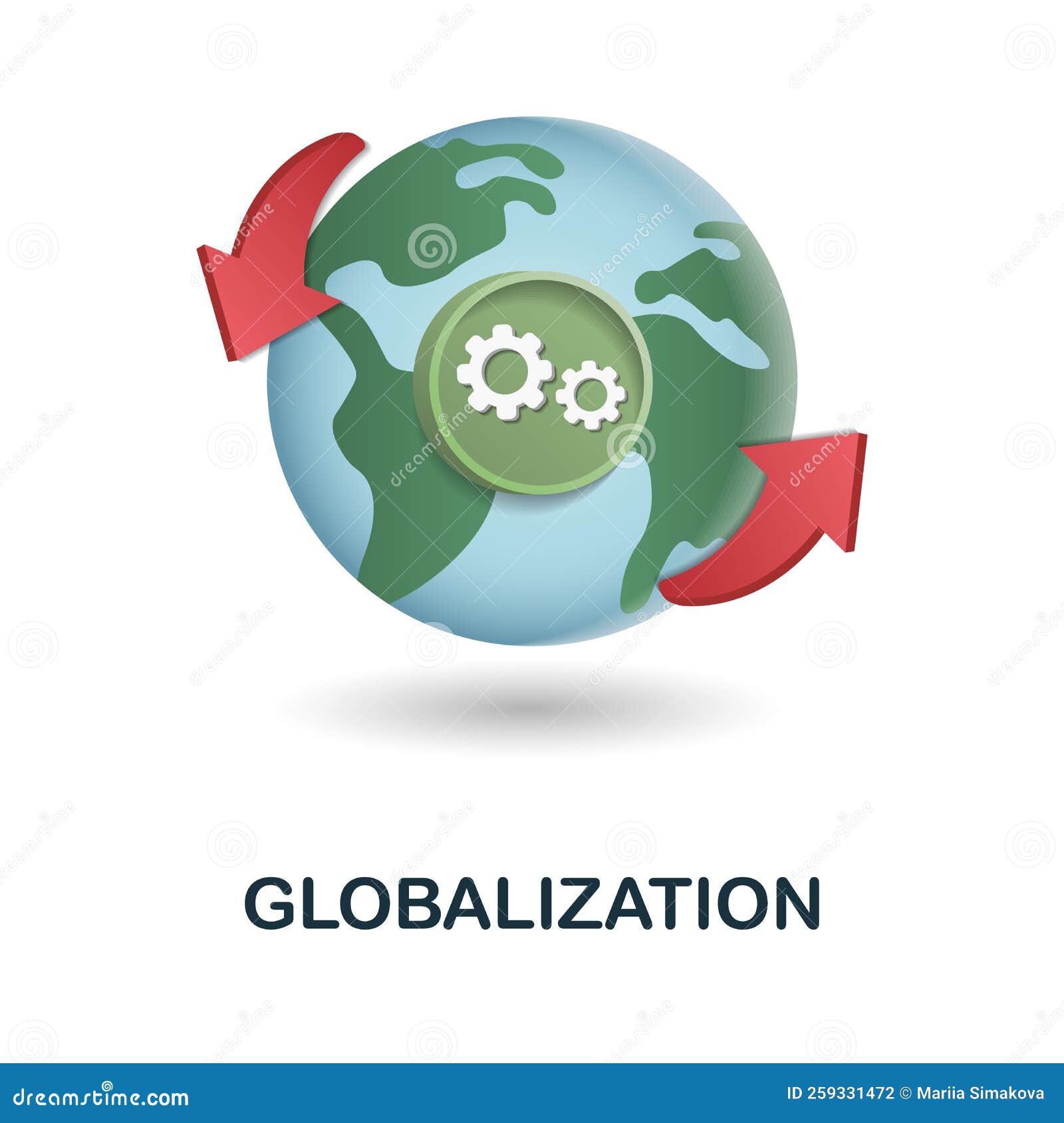 Globalization Icon. 3d Illustration from Digitalization Collection ...